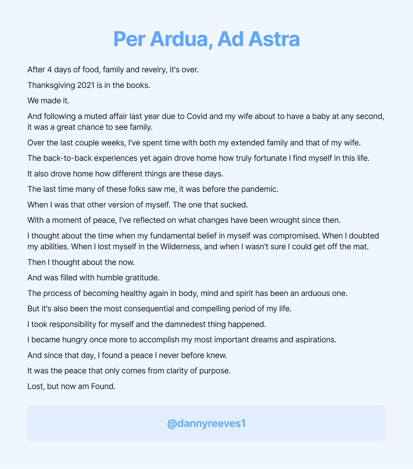 Per Ardua, Ad Astra