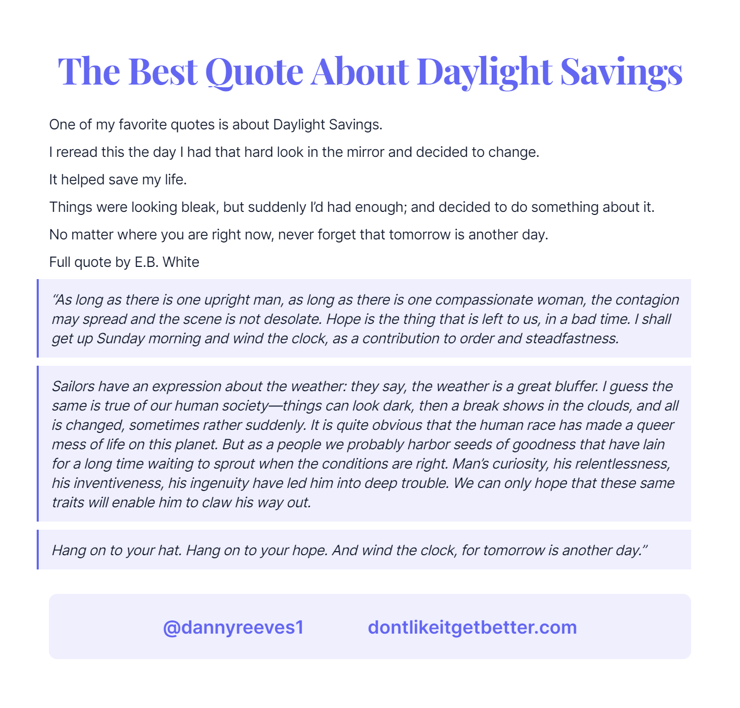 The Best Quote About Daylight Savings
